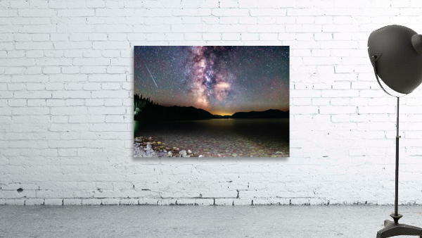 Shooting Star Over Lake McDonald by Heather Scully Wall Art