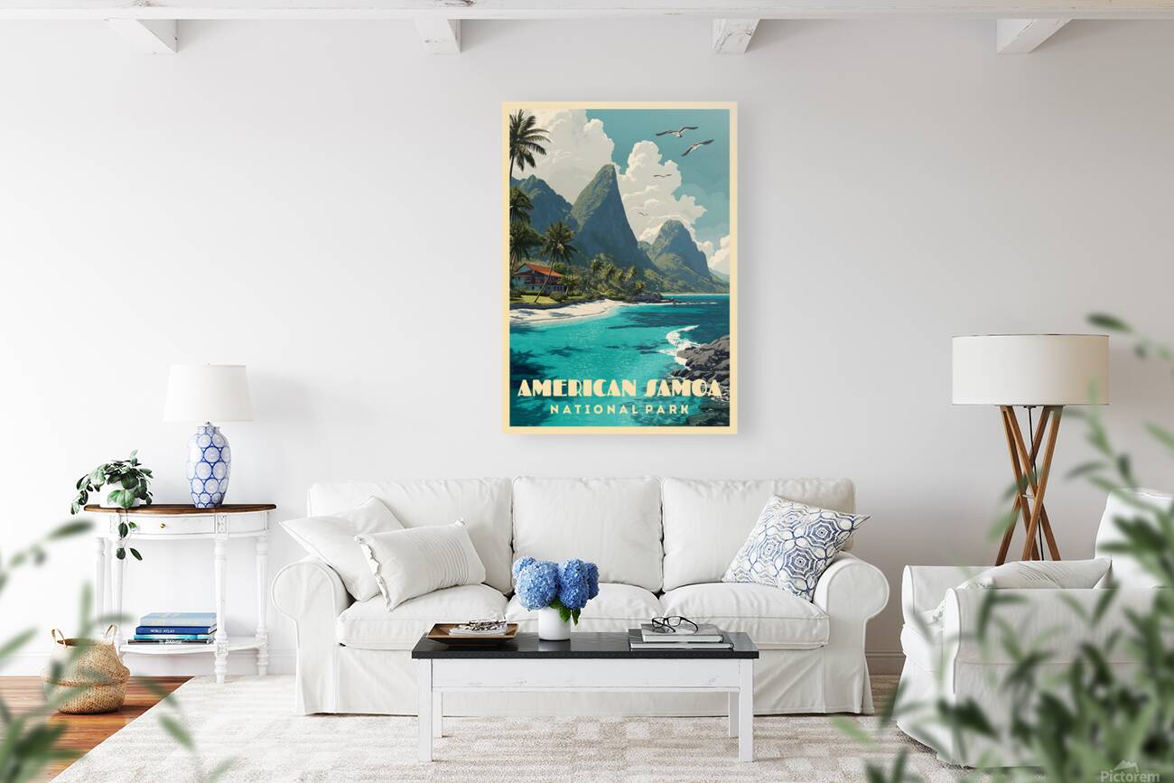 American Samoa National Park vintage travel poster 1 by Artgoos Wall Art