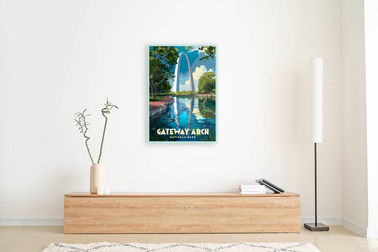 Gateway Arch National Park vintage travel poster 1 by Artgoos Wall Art