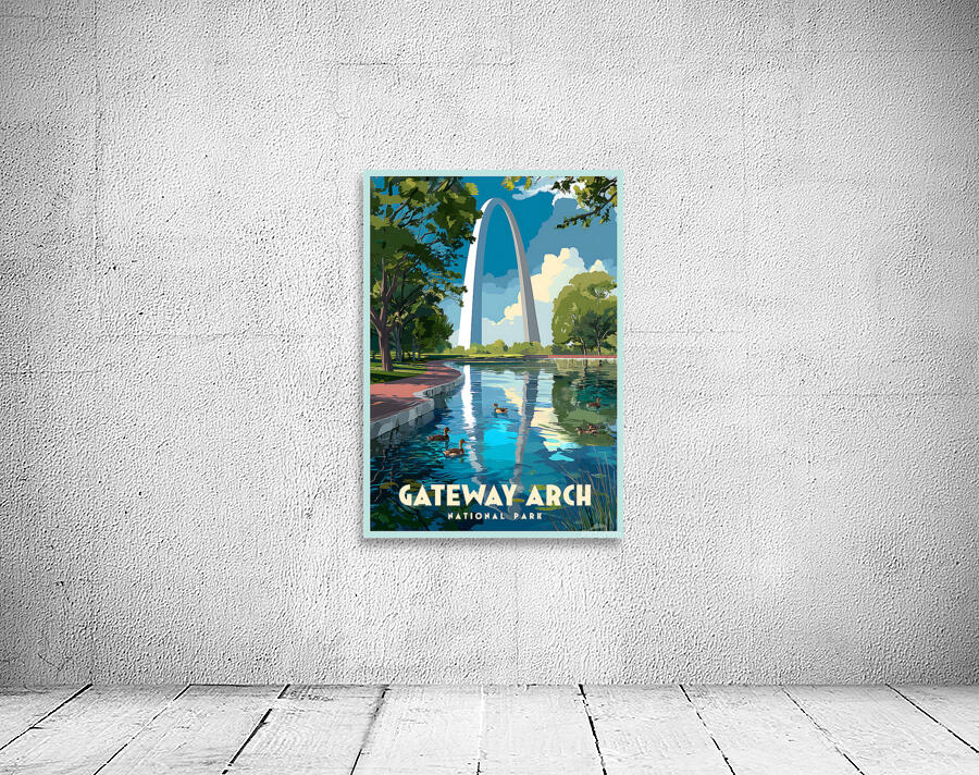 Gateway Arch National Park vintage travel poster 1 by Artgoos Wall Art