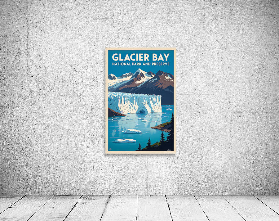 Glacier Bay National Park and Preserve vintage travel poster 3 by ...