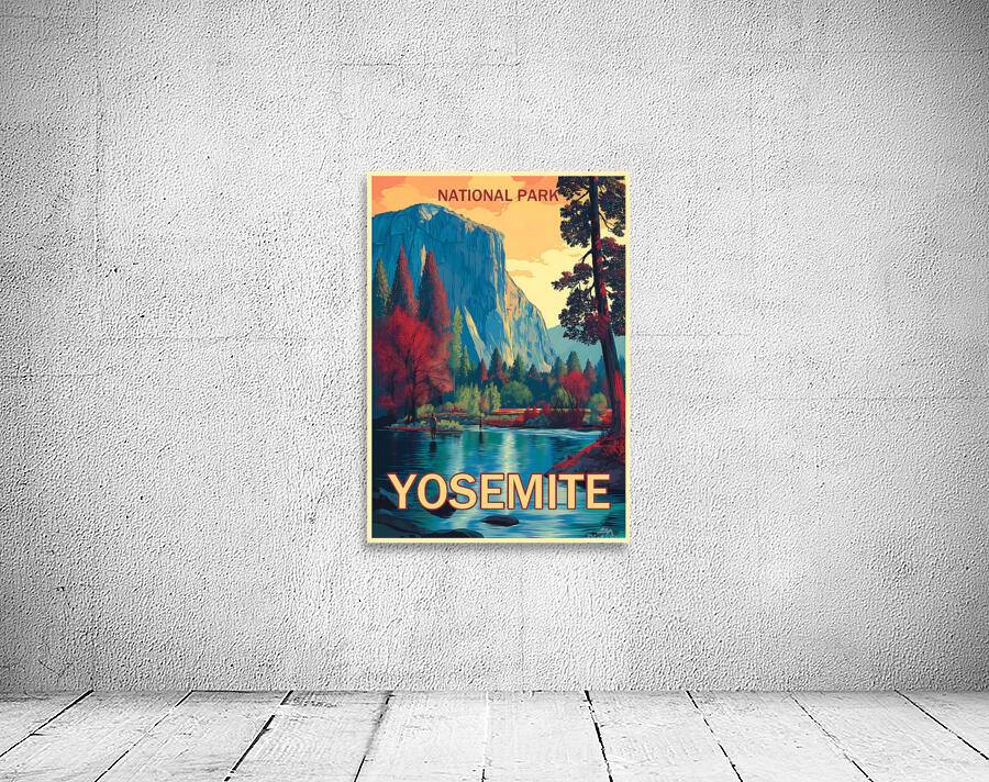 Yosemite National Park vintage travel poster 1 by Artgoos Wall Art
