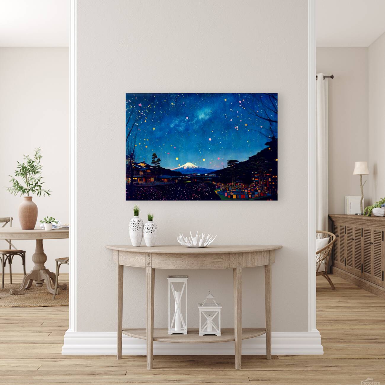 Night View of Mount Fuji - Fujisan no Yakei by Samurai Klimt Wall Art