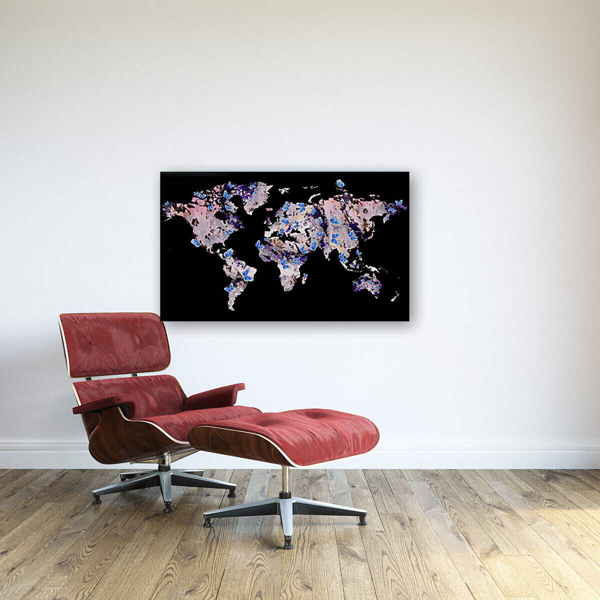 Blue Butterflies Colorful World Map Silhouettjpg by Irina Sztukowski ...