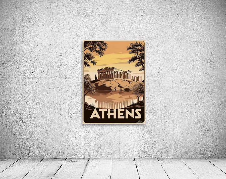 Vintage-Inspired Athens Poster – Iconic Parthenon Artwork by Wild River ...