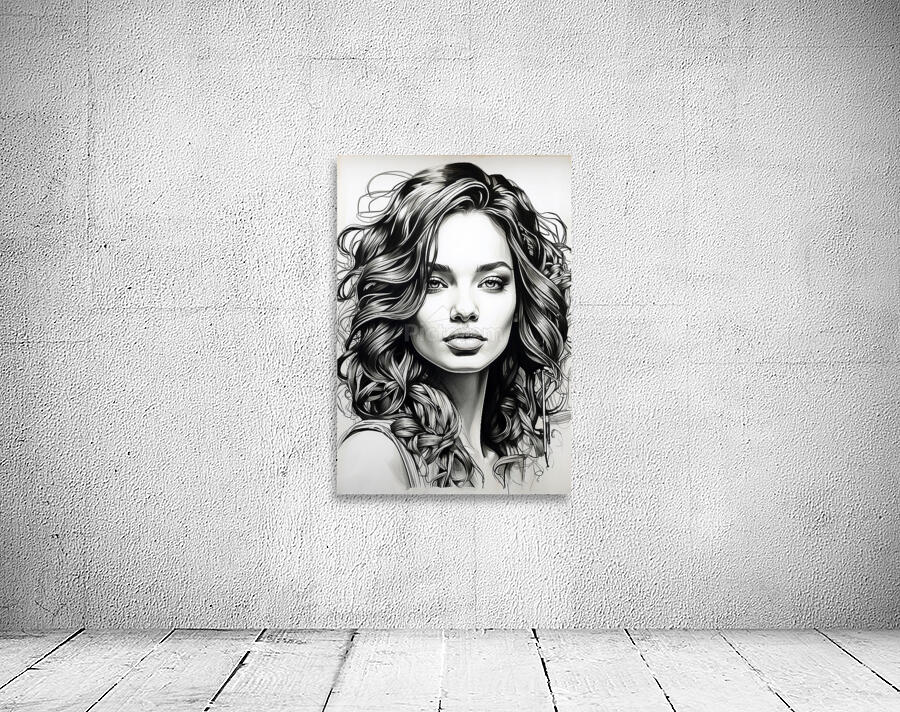 Classic Beauty in Grayscale Portrait by Fab Haven Wall Art