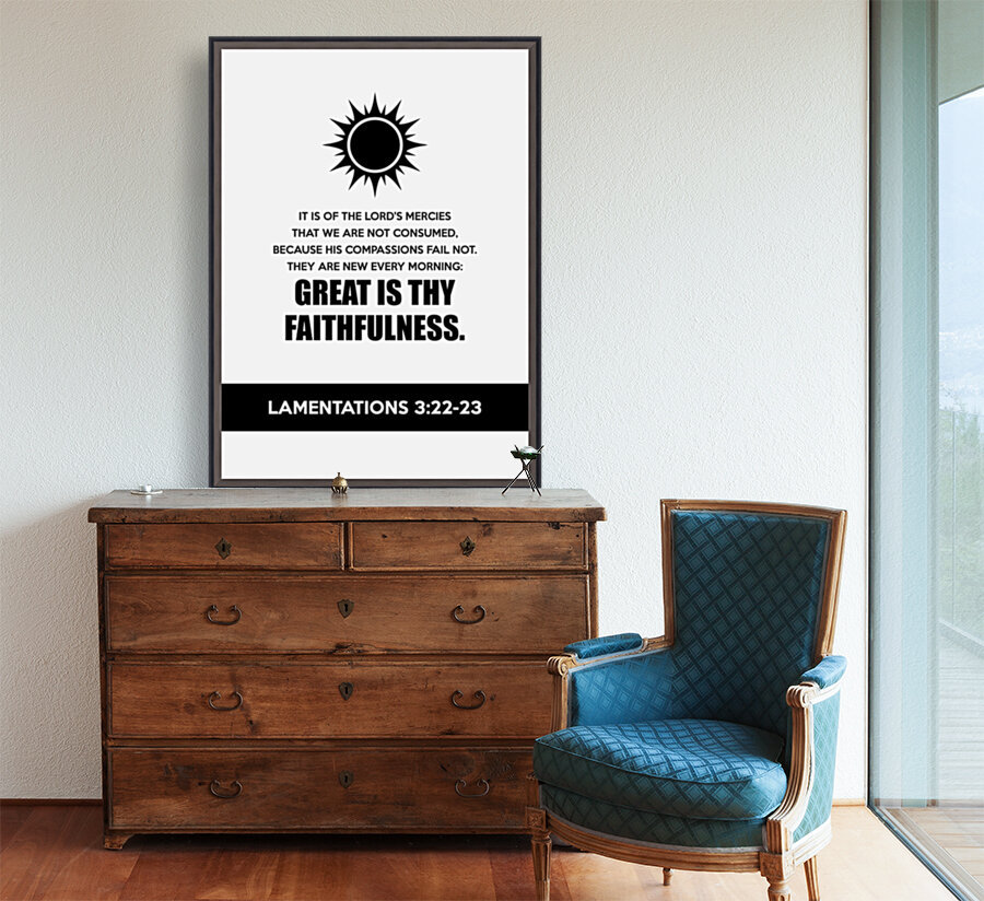 Lamentations 3:22-23 Bible Verse Wall Art by ABConcepts Wall Art