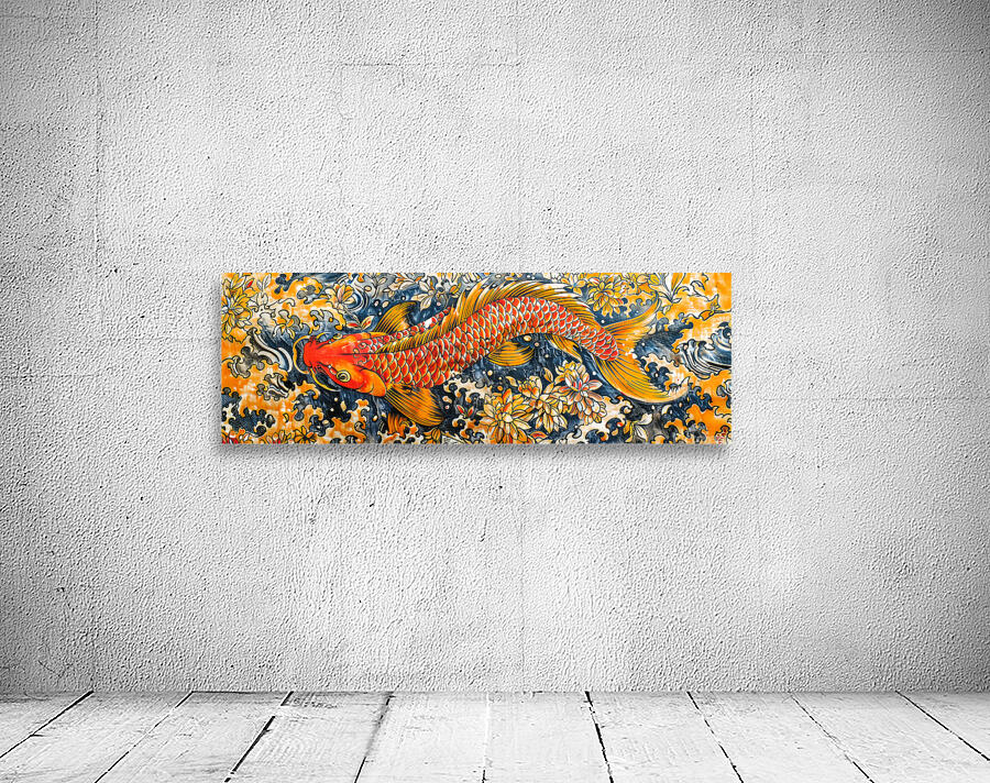 Vibrant koi fish mural background by Gualtiero Boffi Wall Art