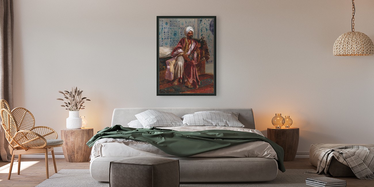 Rudolf Ernst 1854 1932 Arab smoking a nargilah by TOPARTGALLERY Wall Art