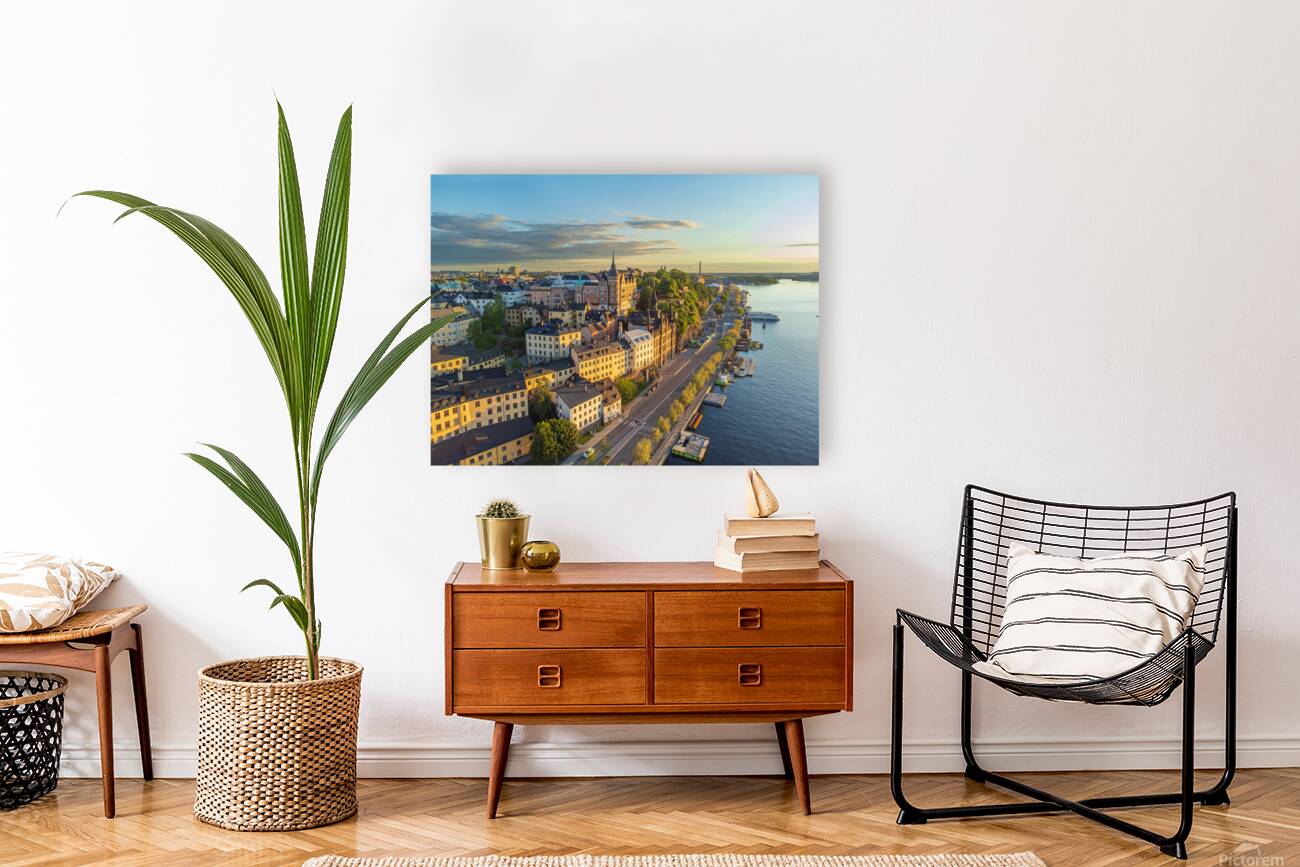 Maria mountain on Sodermalm Stockholm at sunset by John Nilsson Wall Art