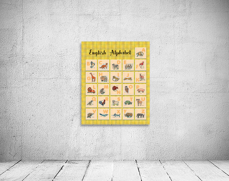 hand drawn animals poster for English alphabet by Ariadna-de-Raadt Wall Art