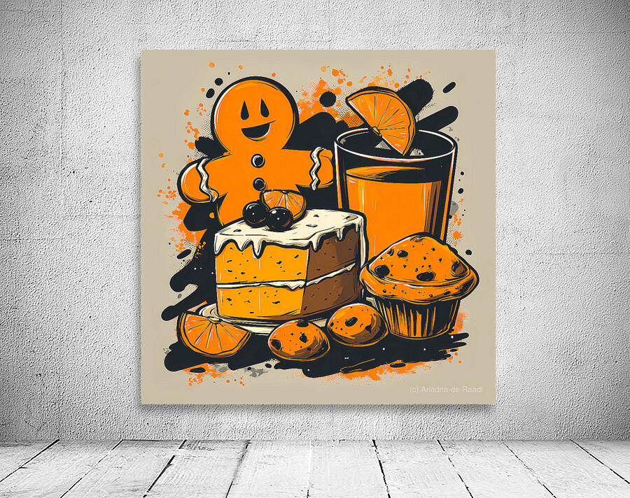 Christmas cake gingerbread cookies man mince pie and a glass by Ariadna ...