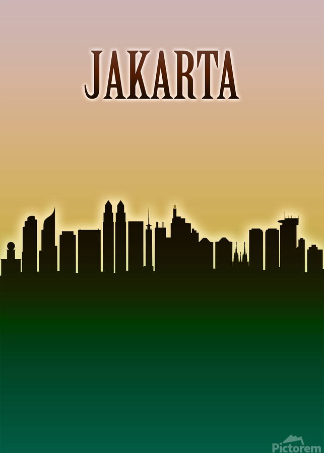 Jakarta Skyline Minimal by Towseef Dar Wall Art