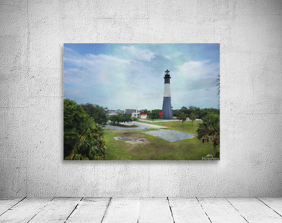 Watercolor artwork depicting Tybee Island lighthouse scenery by Gestalt ...