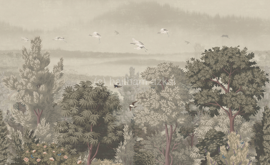 forest print wallpaper