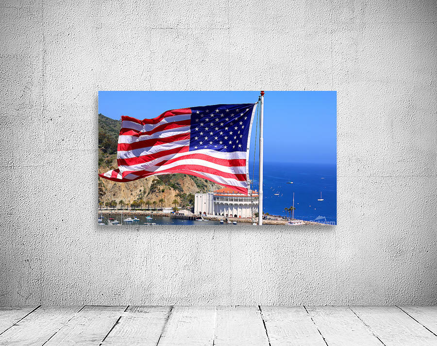 American star spangled flag waving in California. A large American flag ...