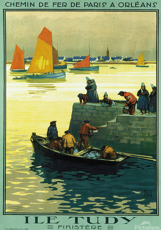 FInisterre vintage travel poster by artvi Wall Art