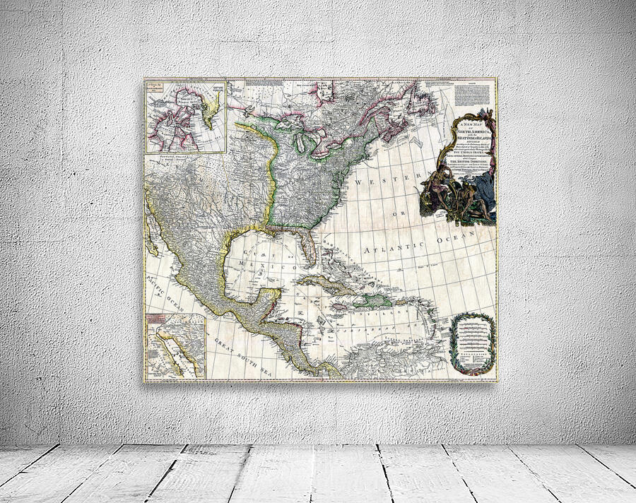 1600 america maps old map 16 by artvi Wall Art