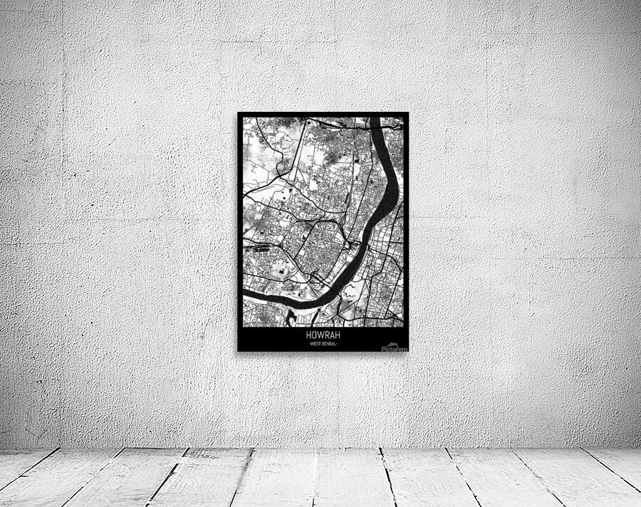 Howrah West Bengal City Street Map by Point Art Wall Art