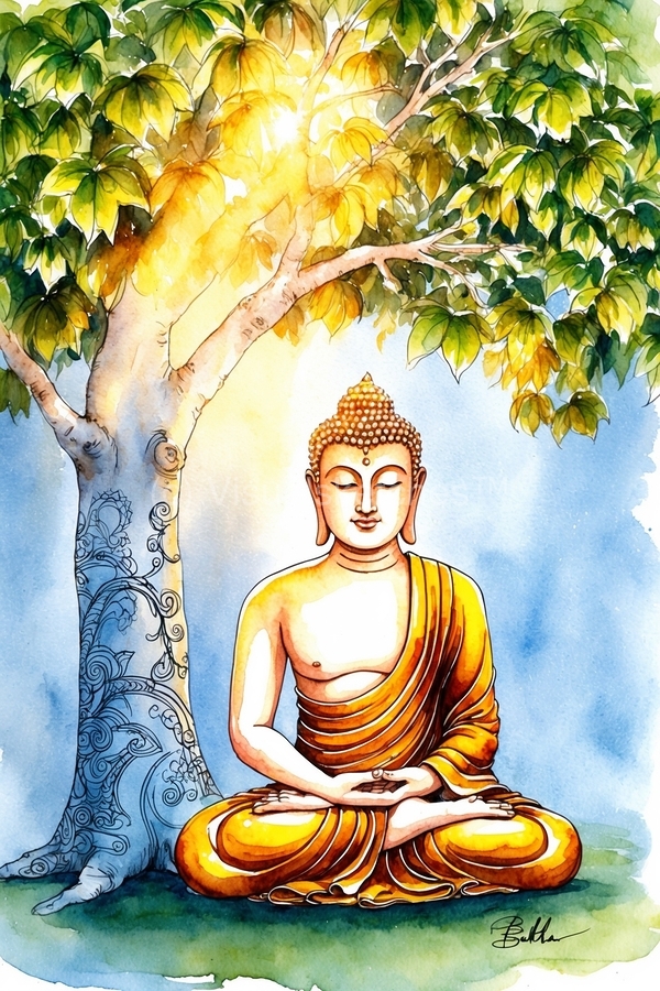 buddha under tree