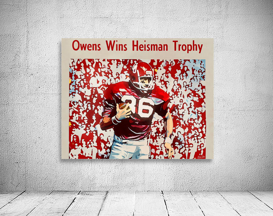 1969 Oklahoma Football Art Showing Steve Owens by Row One Brand Wall Art