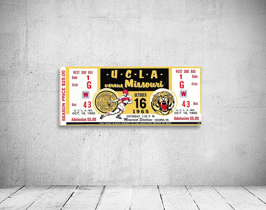 1965 UCLA vs. Missouri Football Ticket Stub Art by Row One Brand Wall Art