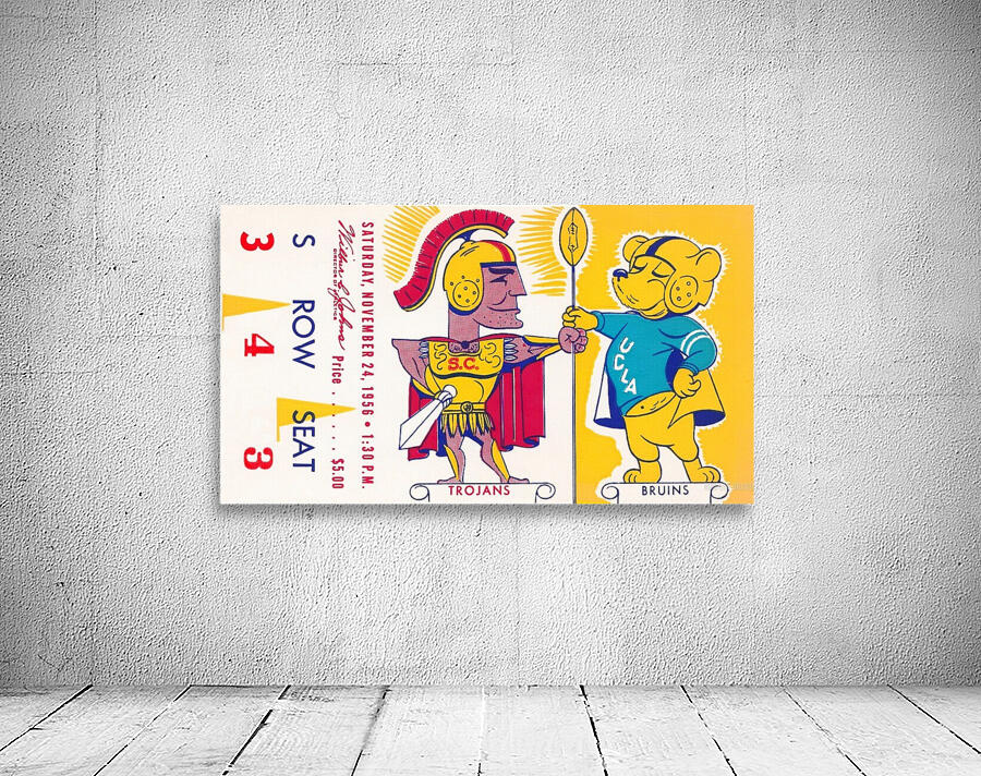 1956 USC vs. UCLA Ticket Stub Reproduction Print by Row One Brand Wall Art