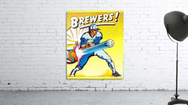 1986 milwaukee brewers baseball poster by Row One Brand Wall Art