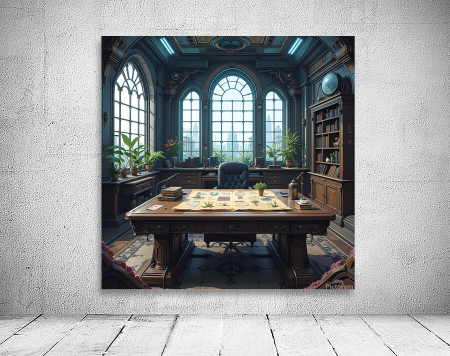 The Scholars Office Where Knowledge Meets Elegance by Entaply Wall Art