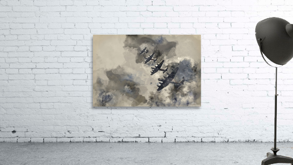 World War Two British vintage flight formation by Matthew Gibson Wall Art