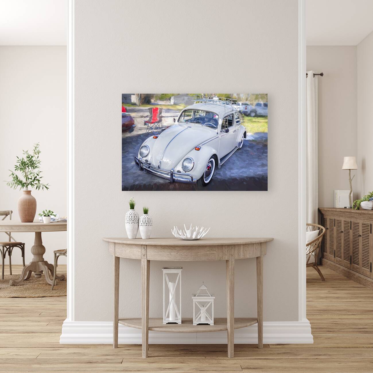 1971 Tan Volkswagen Beetle X 1 by Rich Franco Wall Art