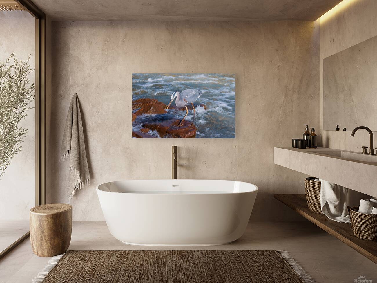 Great Blue Heron - Rock Hopper on the Hunt by Chad Meyer Wall Art